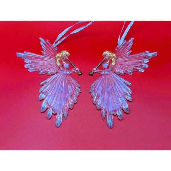 Hand Crafted | Holiday | Blonde Angel Duo Wearing Blue Dresses With ...